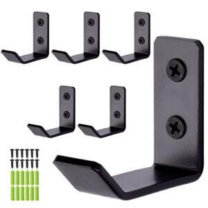 matte black wall hooks heavy duty,stainless steel coat hooks wall mounted,l shape towel hangers with metal screws,single decorative hooks 6 pcs