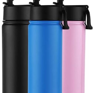 Insulated Water Bottle with Straw Lid, Double Wall Vacuum, Stainless Steel Thermos for Boys and Girls Leak Proof Water Bottle 17OZ