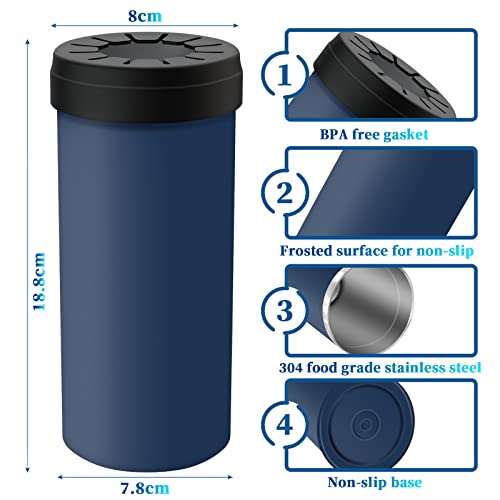 Focily Insulated Can Cooler 24 Oz Double-Walled Stainless Steel Skinny Can Cooler Slim Can Insulator For 24 / 25 Oz Cans Tall Boy & Bomber Bottle (blue)