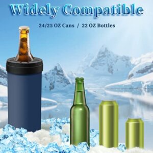 Focily Insulated Can Cooler 24 Oz Double-Walled Stainless Steel Skinny Can Cooler Slim Can Insulator For 24 / 25 Oz Cans Tall Boy & Bomber Bottle (blue)