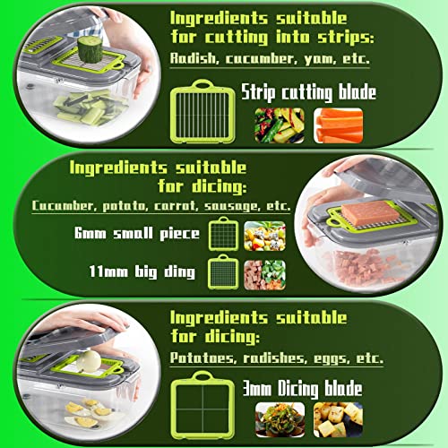 【Upgraded】 Vegetable Chopper, Onion Chopper, Mandolin Slicer,Pro 20 in 1professional food Choppermultifunctional Vegetable Chopper and Slicer, Dicing Machine, AdjustableVegetable Cutter With Container