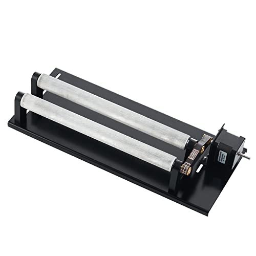 OMTech Rotary Axis Attachment for 40W co2 Laser Engraver, Barrel Rolling Cylinder Surface Rotation Platform for K40 Laser Engraver, 360 Degree Rotating Axis