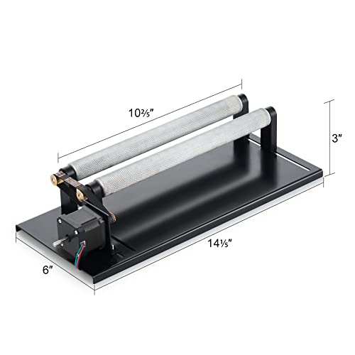 OMTech Rotary Axis Attachment for 40W co2 Laser Engraver, Barrel Rolling Cylinder Surface Rotation Platform for K40 Laser Engraver, 360 Degree Rotating Axis