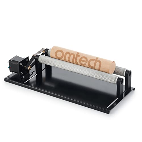 OMTech Rotary Axis Attachment for 40W co2 Laser Engraver, Barrel Rolling Cylinder Surface Rotation Platform for K40 Laser Engraver, 360 Degree Rotating Axis