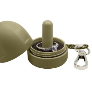 RING THING® - Ring holder for jewelry, portable ring case, ring organizer, ring storage, waterproof compact portable ring jewelry holder, organizer for stacking rings (Olive Green)