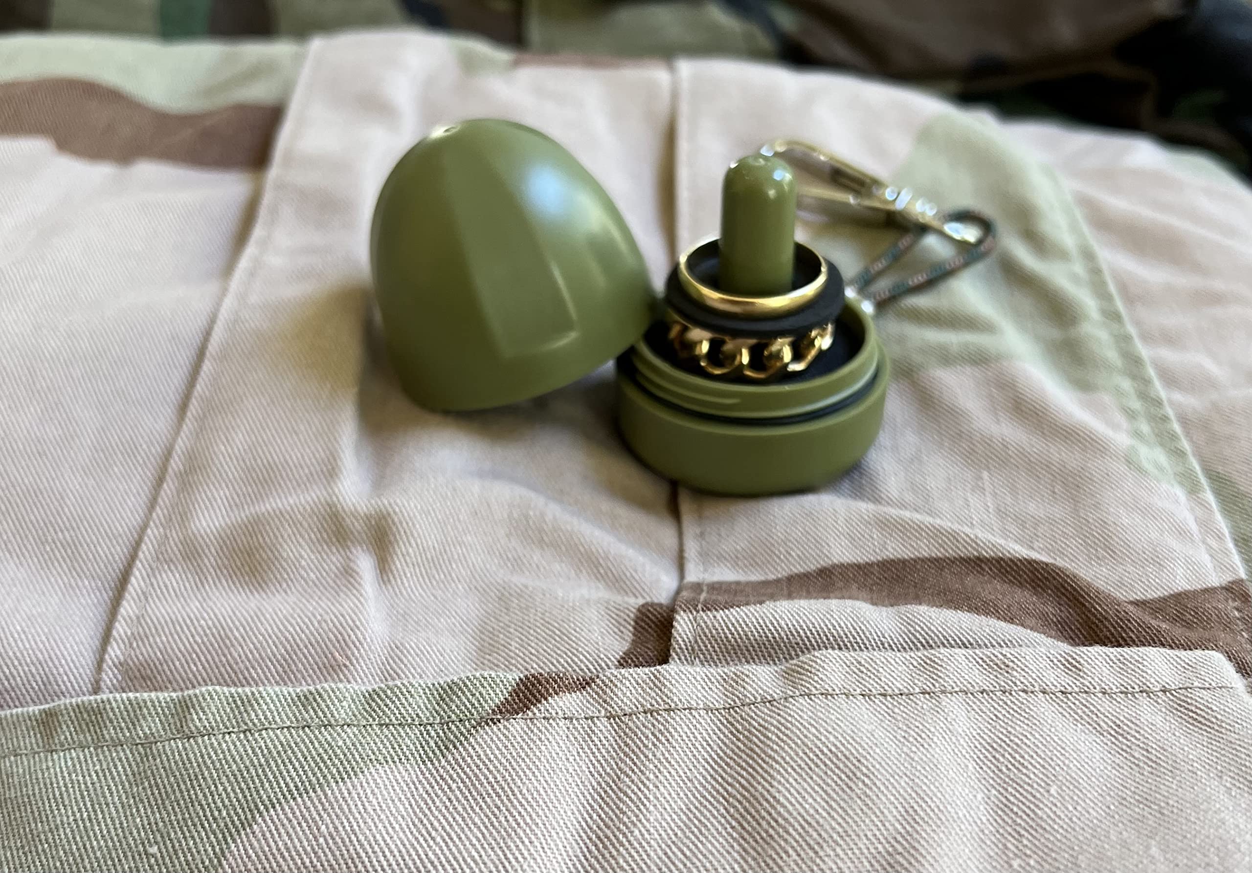 RING THING® - Ring holder for jewelry, portable ring case, ring organizer, ring storage, waterproof compact portable ring jewelry holder, organizer for stacking rings (Olive Green)