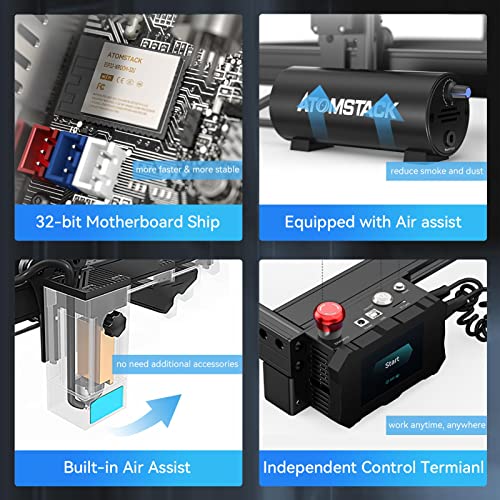 Atomstack A20 pro Laser Cutter and Engraver Machine by UESUIKA, 130w Diode Laser Engraving Machine, 20W Optical Power, Easy Assembly, Eye Protection Fixed Focus Compressed Spot