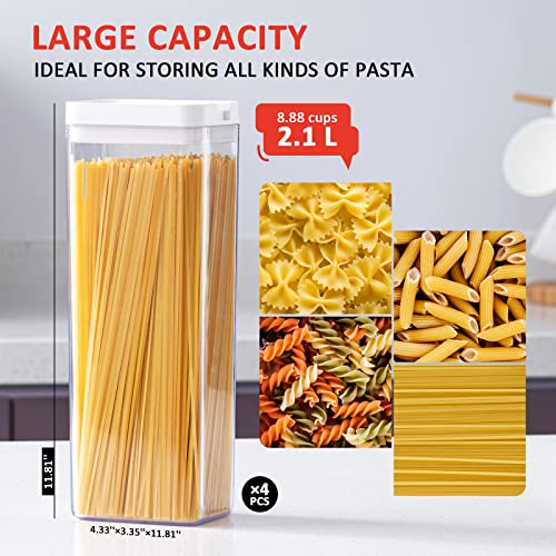 TAILINK Food Storage Containers 4 Pieces, BPA Free Plastic Airtight Food Storage Containers with Lids, Extra Large Tall Kitchen Pantry Organization and Storage for Dry Food, Flour, Sugar and Cereal