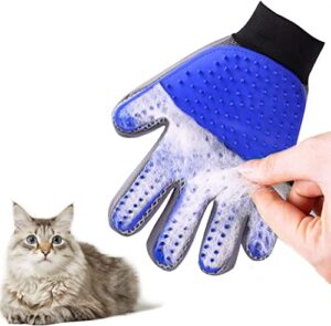 pet hair grooming gloves - gentle pet hair deshedding glove and bath tool