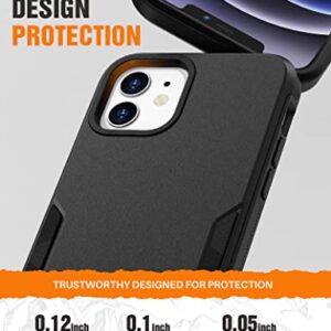 WVM Designed for iPhone 12 Case, Designed for iPhone 12 Pro Case [with 2 Pcs Glass Screen Protector & 2 Pcs Camera Lens Protector] Shockproof Protective Case for iPhone 12/12 Pro 6.1 inch, Black