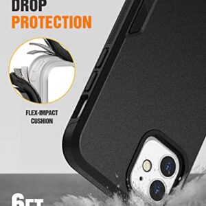 WVM Designed for iPhone 12 Case, Designed for iPhone 12 Pro Case [with 2 Pcs Glass Screen Protector & 2 Pcs Camera Lens Protector] Shockproof Protective Case for iPhone 12/12 Pro 6.1 inch, Black