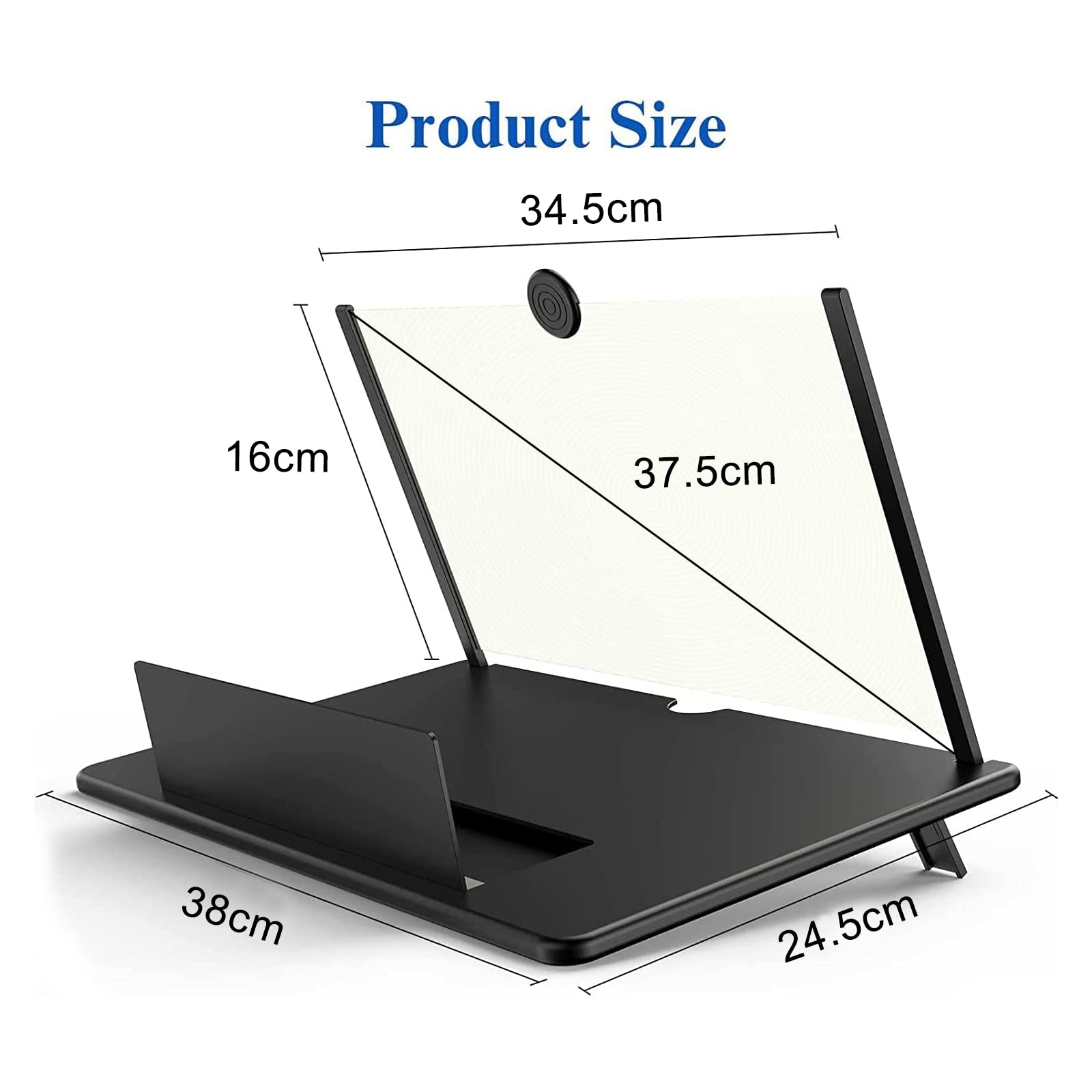 18" Screen Magnifier for Cell Phone – 3D HD Magnifing Screen Enlarger Projector for Movies Videos and Gaming – Foldable Phone Stand Holder with Screen Amplifier–Compatible with All Smartphones