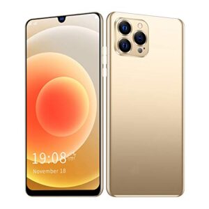 Unlocked Android Smartphone, 6.26in HD Screen Cell Phone, 2MP+2MP Camera 1GB RAM + 8GB ROM , Dual Card Dual Standby, Face Recognition, with WiFi+BT+FM+GPS(Gold)