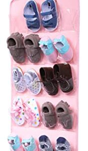 RUIZHIXUAN Over The Door Hanging shoe organizers for 12 Pairs, Hanging Shoes Organizer (Pink)