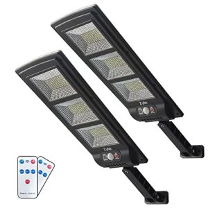 zyfei solar street light outdoor,180 led 3 modes solar motion sensor light with remote control,solar parking lot light for garden, street,yard-2 pack