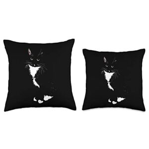 Tuxedo Cat For Owner Tee Tuxedo Cat Shirt Gift for Men Women Throw Pillow, 16x16, Multicolor