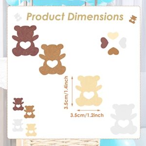 210 Pieces Bears with a Heart CutOut Confetti Baby Shower Cream Brown Paper Confetti Sprinkles Bear Table Confetti for Boy Girl Home Party Table Decorations