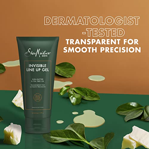 SheaMoisture Shaving Kit for Men - Softening Skin Oil, Invisible Line Up Gel, Shave Butter, Aftershave Cream w/Tea Tree Oil, Gifts for Men (4 Piece Set)