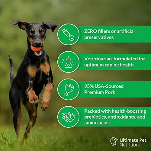 ULTIMATE PET NUTRITION Nutra Complete, 100% Freeze Dried Veterinarian Formulated Raw Dog Food with Antioxidants Prebiotics and Amino Acids, (Pork, 16 OZ)