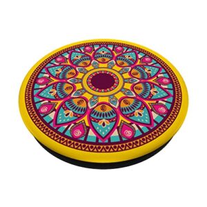 Vibrant Mandala for Peace Relaxation Meditation Aid Focus PopSockets Swappable PopGrip