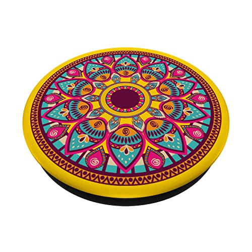 Vibrant Mandala for Peace Relaxation Meditation Aid Focus PopSockets Swappable PopGrip