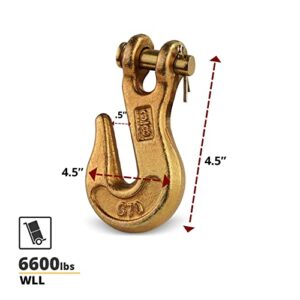 DC Cargo Mall G70 3/8 Chain Hook – Heavy Duty Clevis Grab Hook for 3/8 Inch Grade 70 Chain - for Trailer Truck Transport - 6,600 lbs, 4-Pack