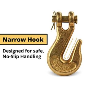 DC Cargo Mall G70 3/8 Chain Hook – Heavy Duty Clevis Grab Hook for 3/8 Inch Grade 70 Chain - for Trailer Truck Transport - 6,600 lbs, 4-Pack