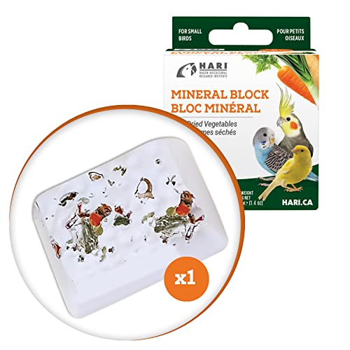 Hari Mineral Block for Birds with Dried Vegetables, Calcium Supplement Bird Treat