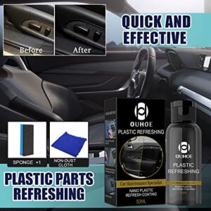 30/50ML Plastic Revitalizing Coating Agent,Nano Plastic Refreshing Coating, Plastic Parts Refurbish Agent for Car, Plastic Parts Retreading Agent Automotive Interior Cleaning Agent (50ml, 3sets)