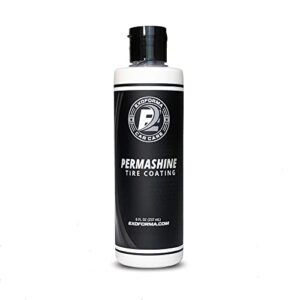 exoforma permashine tire coating & dressing - extreme high shine & durability - long-lasting acrylic anti-stick no-sling protection - won’t wash off - dries fast to the touch - 8 fl oz