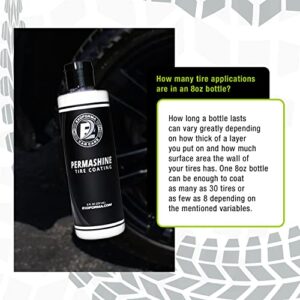 ExoForma PermaShine Tire Coating & Dressing - Extreme High Shine & Durability - Long-Lasting Acrylic Anti-Stick No-Sling Protection - Won’t Wash Off - Dries Fast to The Touch - 8 fl oz