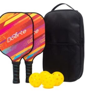 Boerte X-FOIL Pickleball Set, Graphite Pickleball Paddles Set of 2 and 4 Pickleballs, Portable Pickleball Equipment Bag for Pickleball Rackets.