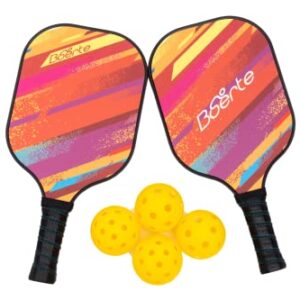 Boerte X-FOIL Pickleball Set, Graphite Pickleball Paddles Set of 2 and 4 Pickleballs, Portable Pickleball Equipment Bag for Pickleball Rackets.