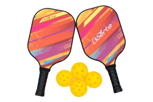 Boerte X-FOIL Pickleball Set, Graphite Pickleball Paddles Set of 2 and 4 Pickleballs, Portable Pickleball Equipment Bag for Pickleball Rackets.