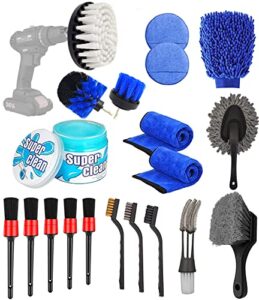 kuaileren 20pcs car cleaning tool set, car detailing kit, car interior cleaning kit, car detailing brush set, car detailing kit with cleaning gel, car accessories for interior,exterior,wheels