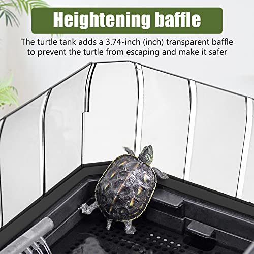 Binano Turtle Aquarium Turtle Tank kit Includes Accessories with Water Filter High Anti-Escape Fence and Large Space, Turtles can be Given a Shower, Habitat for Terrapin Turtles, Reptile Terrarium