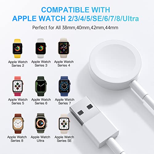 Watch Charger Compatible with Apple Watch Charger, Watch Charger Charging Cable for Watch Series 8/7/6/5/4/3/2 /SE/SE2, Magnetic Fast Charger Cord for iWatch Portable Wireless Charging (3.3ft /1m)