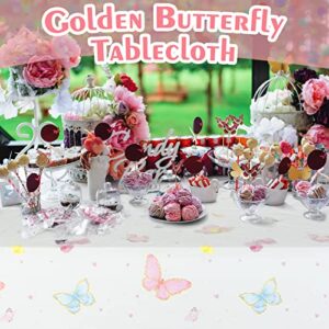 3 Pcs Butterfly Tablecloth Plastic Table Cloth Butterfly Decorations Rectangle Butterfly Table Cover Butterfly Party Decorations for Girls Birthday Wedding Spring Theme Party Supplies