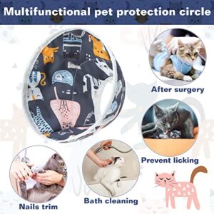 VKPETFR Cat Recovery Collar,Waterproof Adjustable Pet Cone E-Collar for After Surgery,Soft Dog Cat Cone Collar Easy for Cats to Eat and Drink(Grey)