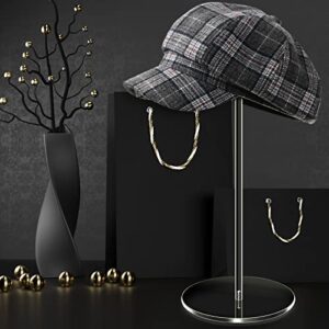 Chunful Acrylic Hat Stand Wig Display Rack Clear Pedestal Stand Baseball Hat Rack Stand Square Round Acrylic Risers for Display Hat Watch Jewelry, Set of 4 (Round Style, 12 Inch)