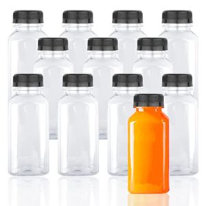 juice bottles,12 pack 8oz juice bottles beverage containers drink containers milk bulk containers,plastic bottles with black tamper caps clear plastic smoothie bottles bulk for homemade juices