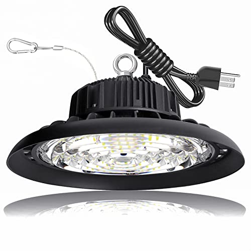 ZCWZMW LED High Bay Light 150W, 21000LM, 5000K LED Bay Light, US Plug with 5' Cable, (Eqv. to 600W HPS/MH) High Bay LED Lights for Commercial Shop Lowbay Area Lighting, AC85-265V Warehouse Lights