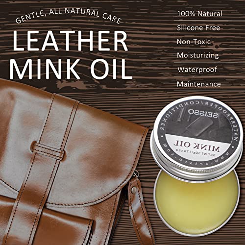 SEISSO Leather Repair Kit for Furniture, Vinyl Repair Kit, Leather Dye with Mink Oil, Leather Repair Filler - Restorer of Scratch, Tears, Burn Holes, Leather Repair Gel for Couches, Car Seats, Shoes