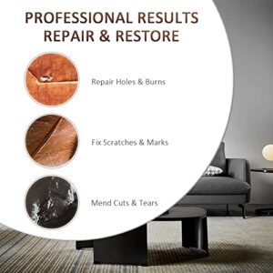 SEISSO Leather Repair Kit for Furniture, Vinyl Repair Kit, Leather Dye with Mink Oil, Leather Repair Filler - Restorer of Scratch, Tears, Burn Holes, Leather Repair Gel for Couches, Car Seats, Shoes