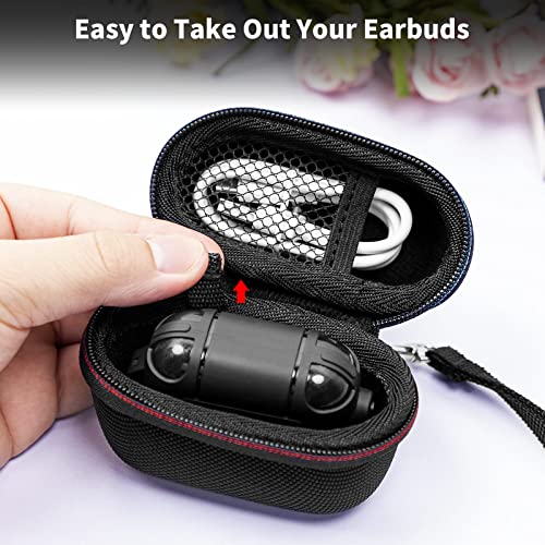 Earbuds Carrying Case, ACAGET Wireless Earphones Headphones Storage Bag Accessories Organizer with Mesh Pocket Carabiner Clip Wired Earpiece Pouch Hard Shell for WF-1000XM4 T6 A1