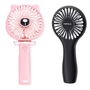 tripole mini handheld fan bundle 2600mah and 5000mah battery operated usb personal fan speed adjustable portable fan