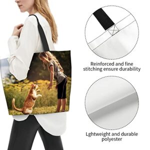 kvtiwee Custom Tote Bags Women Large With Your Photos For Pet/Animal, Reusable Beach Bags Shoulder Bag Handbag Waterproof for Grocery Shopping