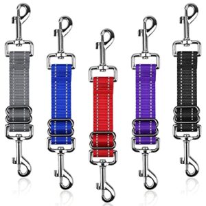 yuepet dog safety collar clips 5 pack adjustable prong collar backup clips reflective double ended backup clasp leash connector for dog harness to collar safety clip