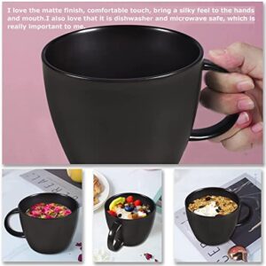 Matte Black Big Coffee Mug 30 oz Ceramic Tea Cup Extra Large Soup Bowl with Handle Microwave Safe, Gifts for Men Women Mom Dad Boyfriend Husband Wife or New Kitchen House Warming Presents