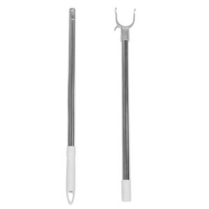 angoily long reach pole hook telescopic closet reacher pole adjustable clothesline pole reach stick clothing hook laundry clothing hanger assist tool 131cm